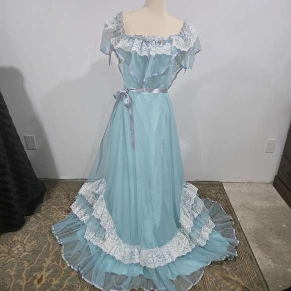 Alfred Angelo | Dresses | Vintage Alfred Angelo Light Blue Offshoulder ...